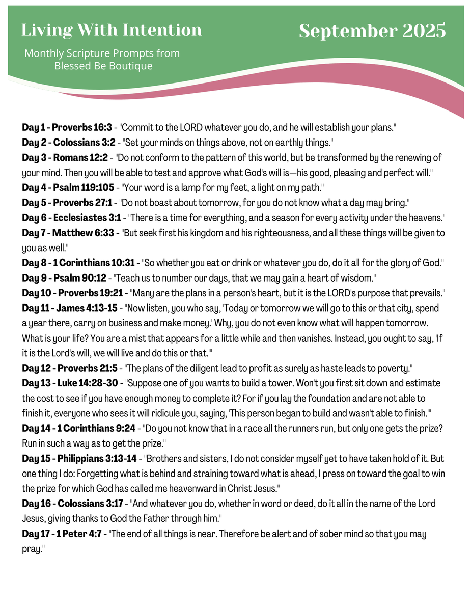 2025 September Scripture Journaling Prompts Digital Download – Blessed ...