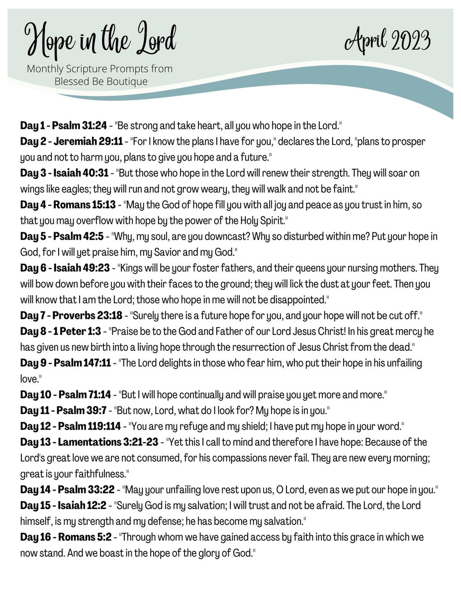 2023 April Scripture Journaling Prompts Digital Download – Blessed Be ...
