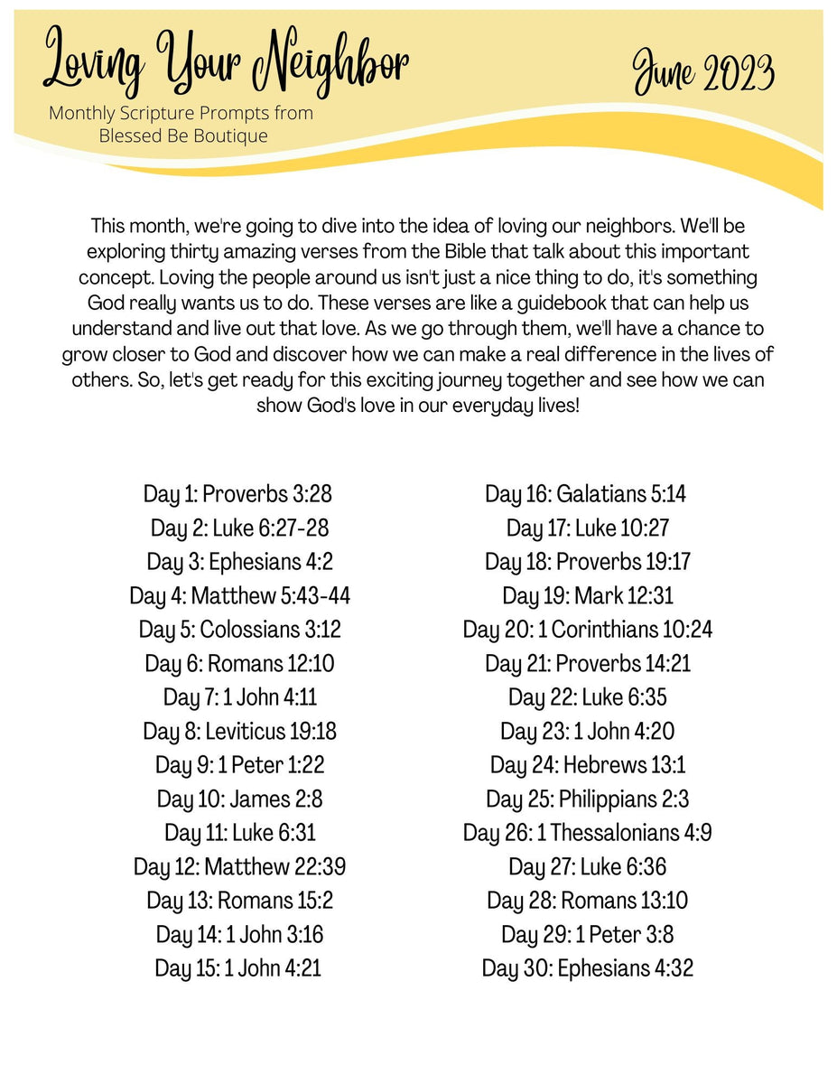 2023 June Scripture Journaling Prompts Digital Download – Blessed Be ...