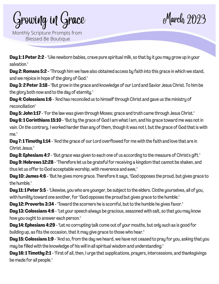 2023 March Scripture Journaling Prompts Digital Download – Blessed Be ...