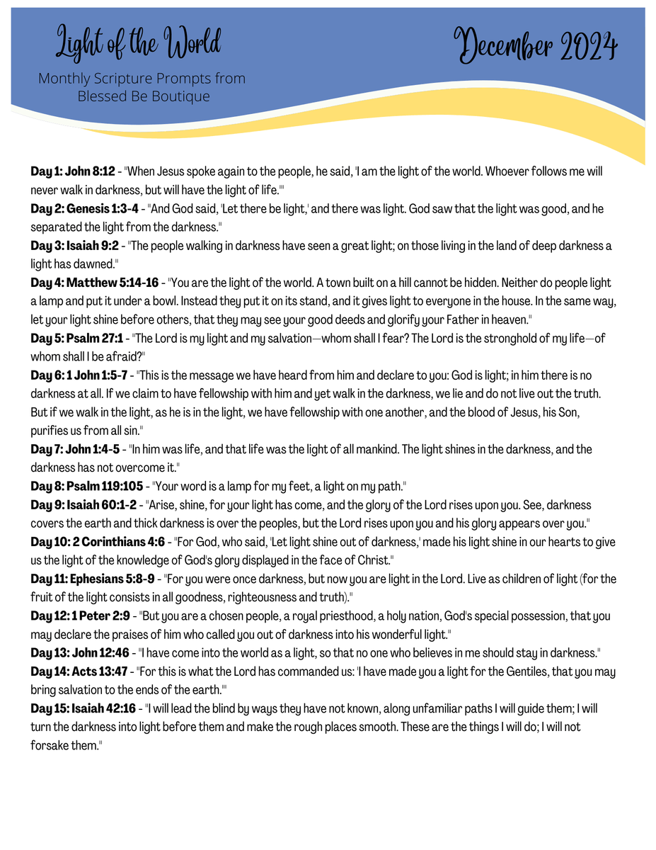 2024 December Scripture Journaling Prompts Digital Download – Blessed ...