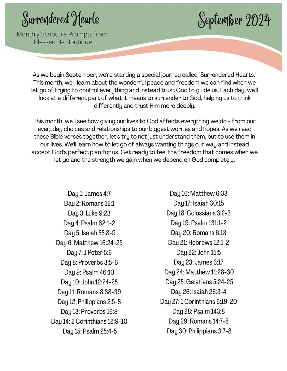 2024 September Scripture Journaling Prompts Digital Download – Blessed ...
