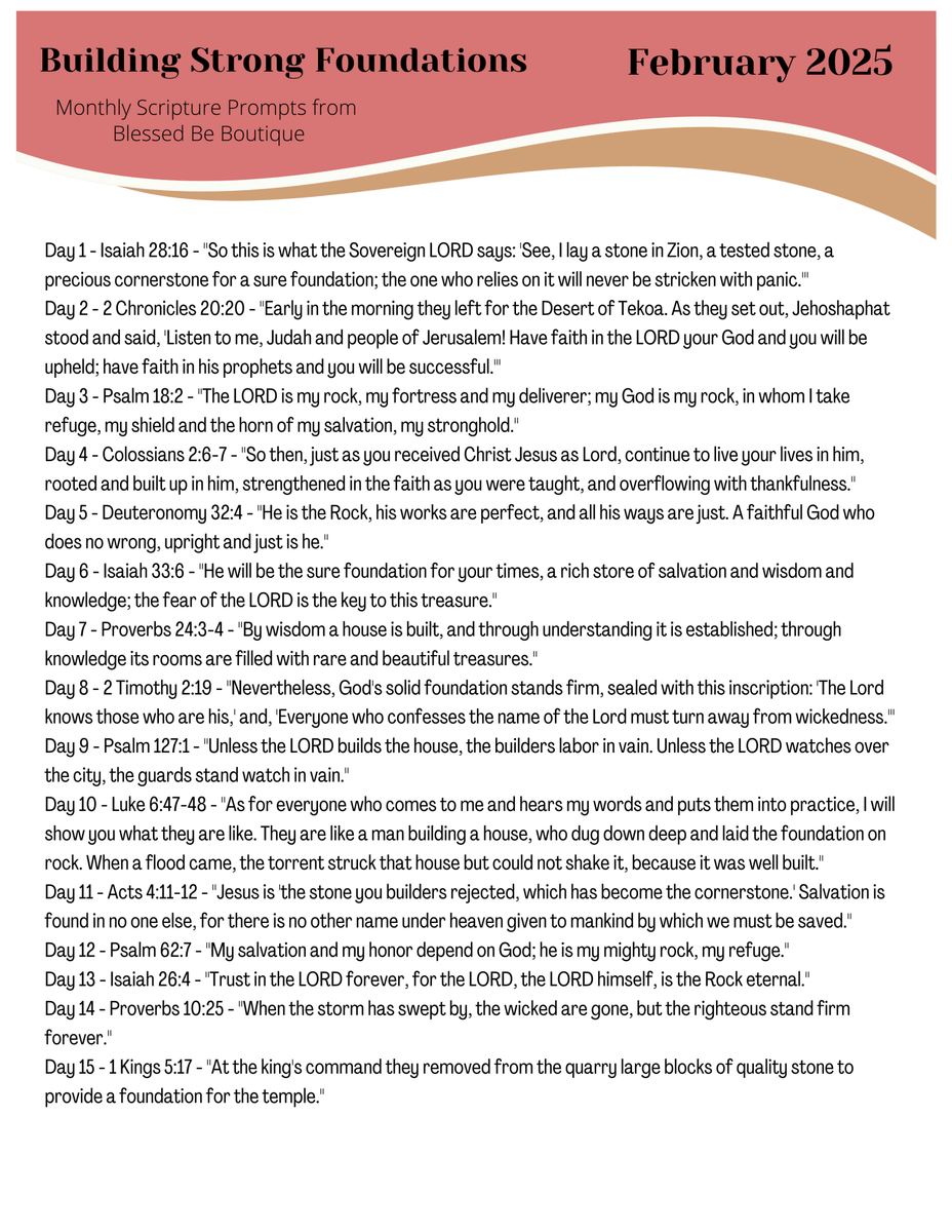 2025 February Scripture Journaling Prompts Digital Download – Blessed ...