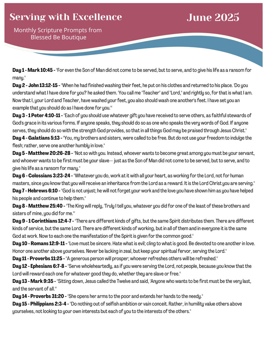 2025 June Scripture Journaling Prompts Digital Download – Blessed Be ...