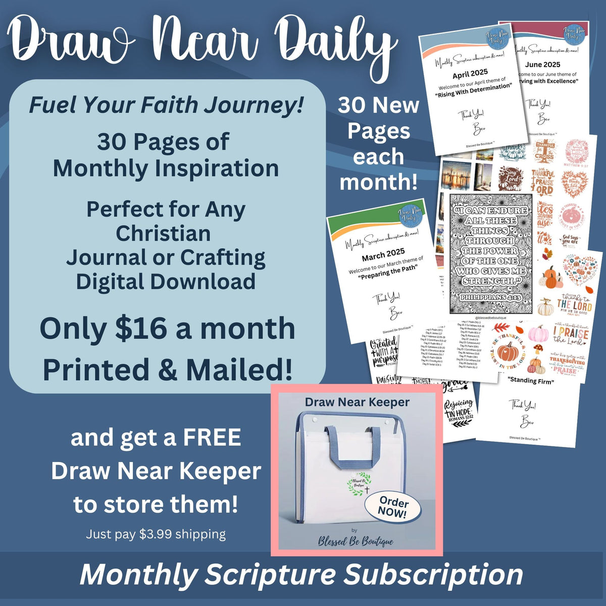 Monthly Draw Near Daily Christian Scripture Subscription Printed and M ...