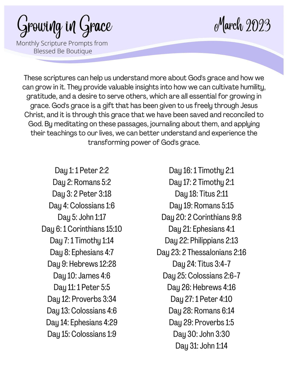 2023 March Scripture Journaling Prompts Digital Download – Blessed Be ...