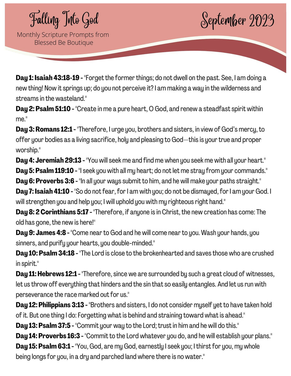 2023 September Scripture Journaling Prompts Digital Download – Blessed ...