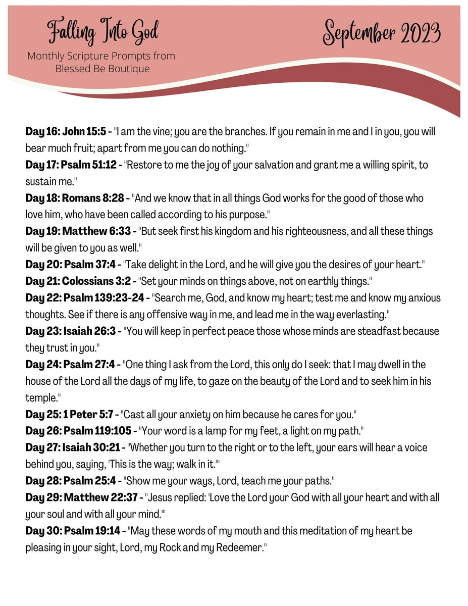 2023 September Scripture Journaling Prompts Digital Download – Blessed ...