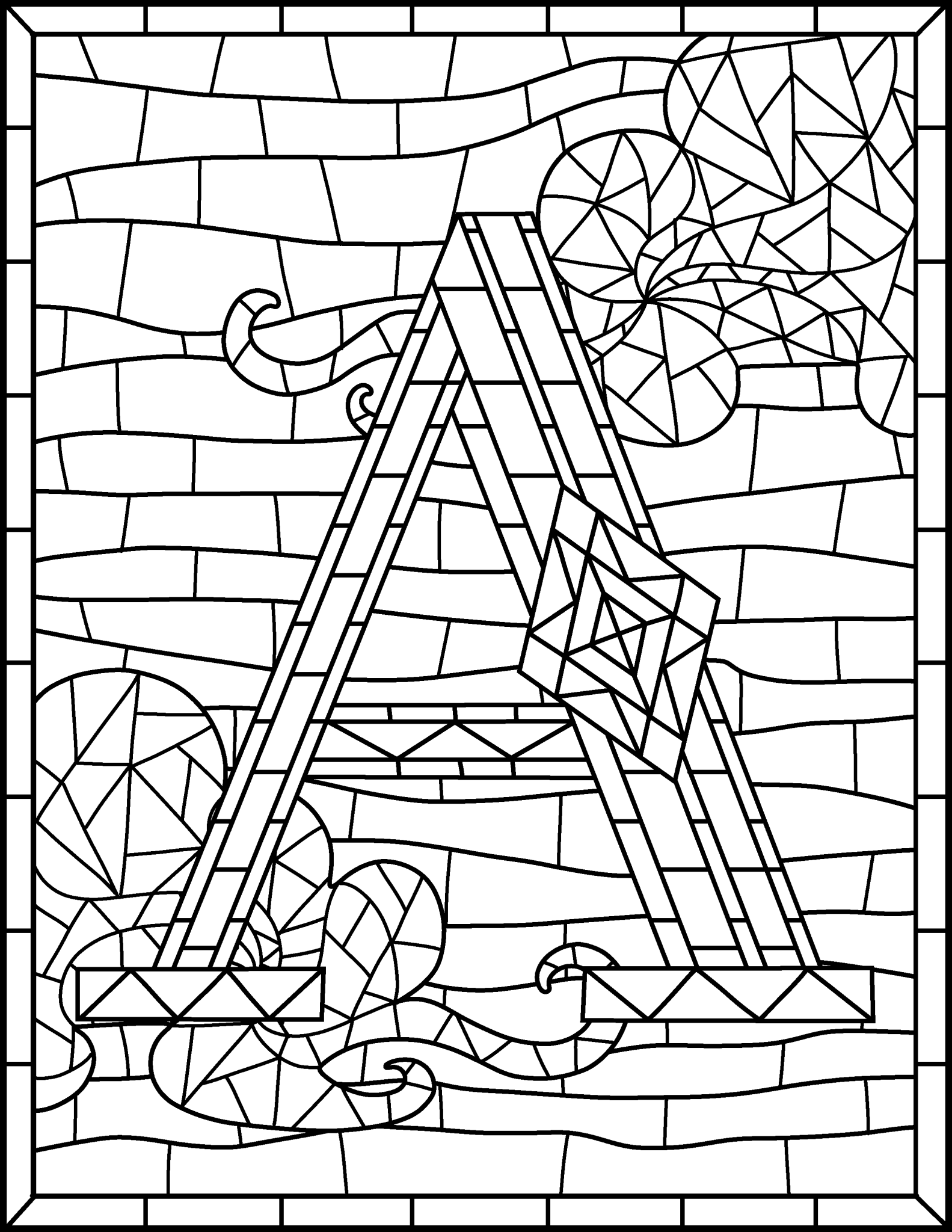 window pane coloring pages